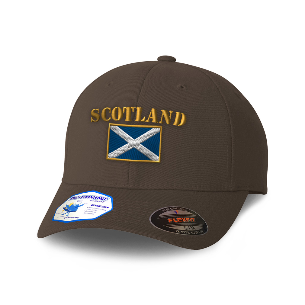 Flex Fit Hats L/XL S/M Scotland Flag Polyester Baseball Cap for Men and ...