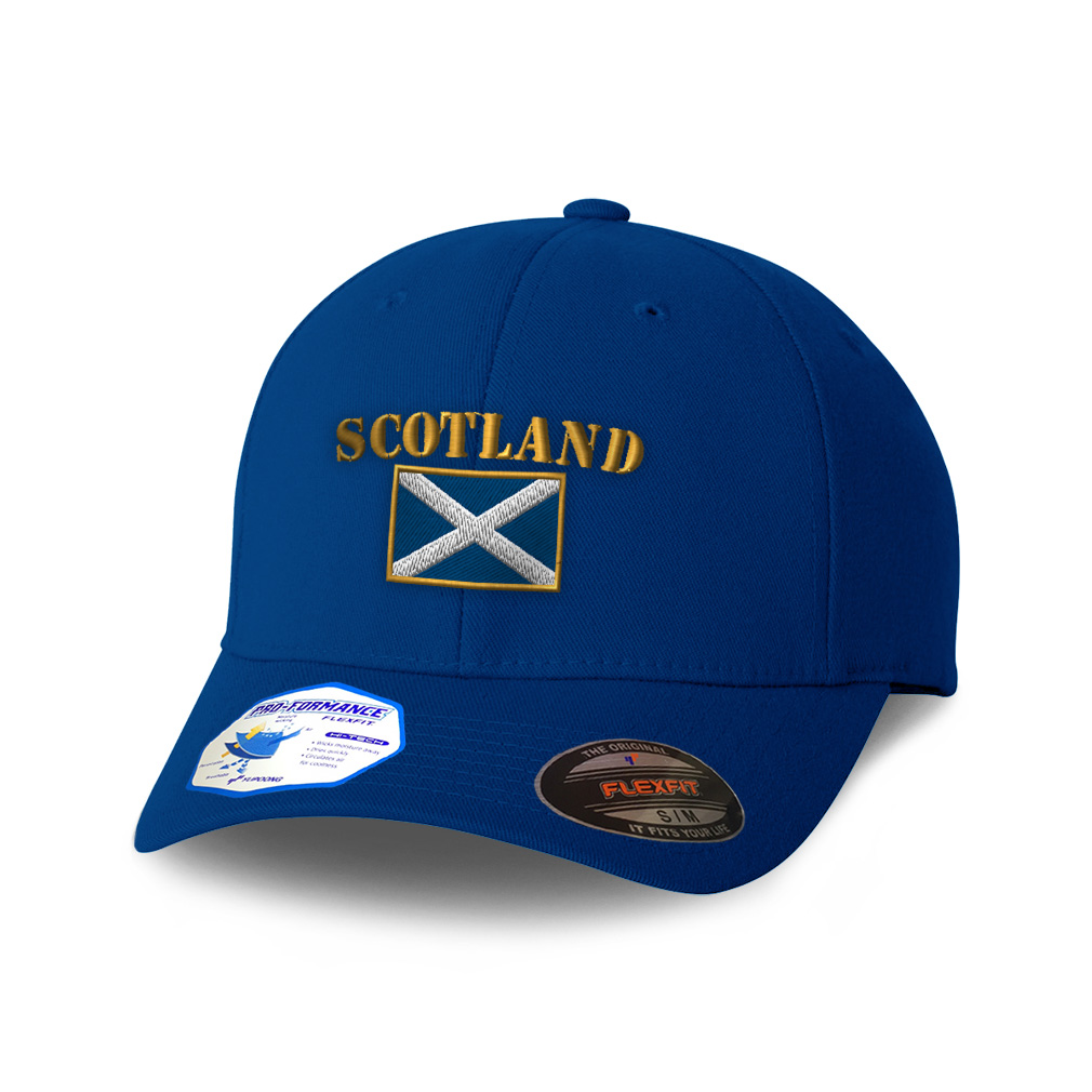 Flex Fit Hats L/XL S/M Scotland Flag Polyester Baseball Cap for Men and ...