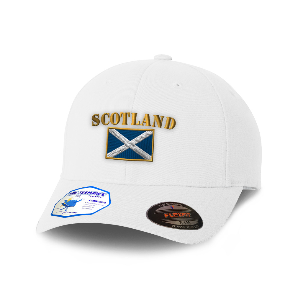 Flex Fit Hats L/XL S/M Scotland Flag Polyester Baseball Cap for Men and ...
